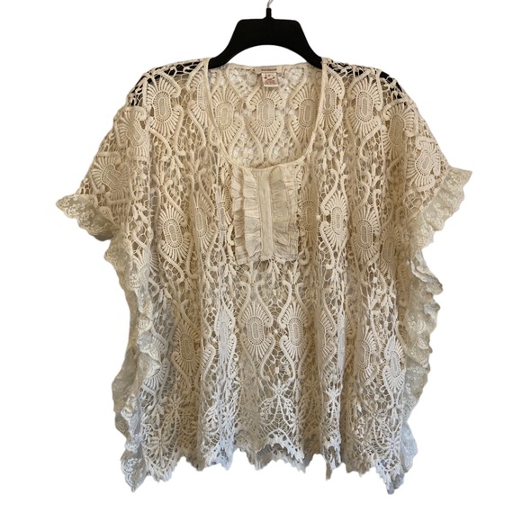 Sundance | Tops | Sundance S Crochet Lace Ivory Cotton Cover Up Tunic ...